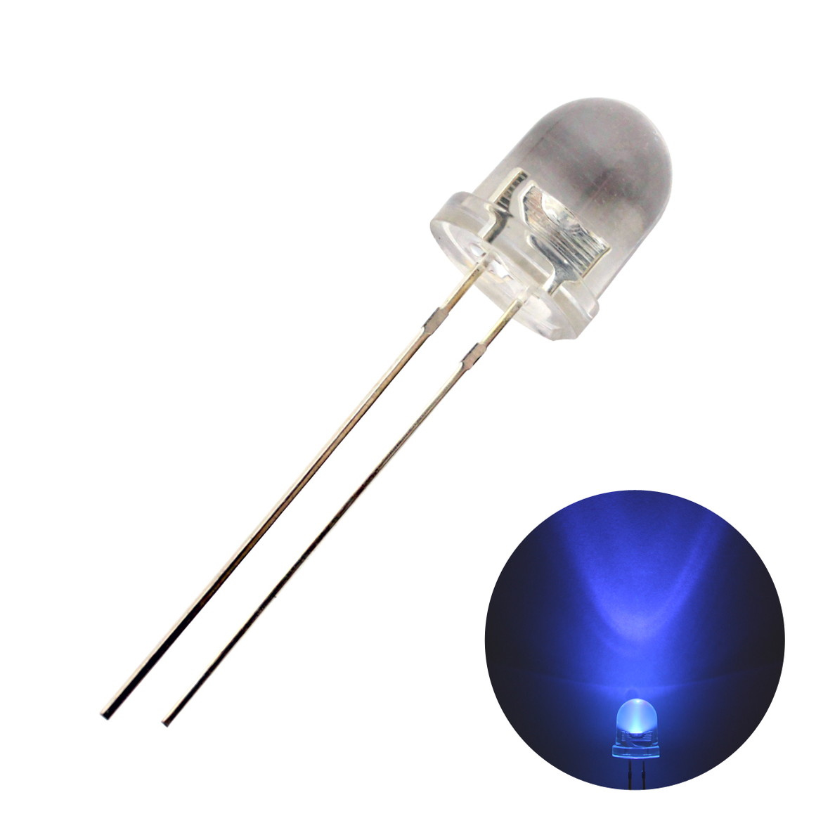 【楽天市場】LED 発光ダイオード 8mm 砲弾型 紫外線 UV 200-300mcd 395-400nm 10個：ledテープ 電子部品 販売 海渡電子