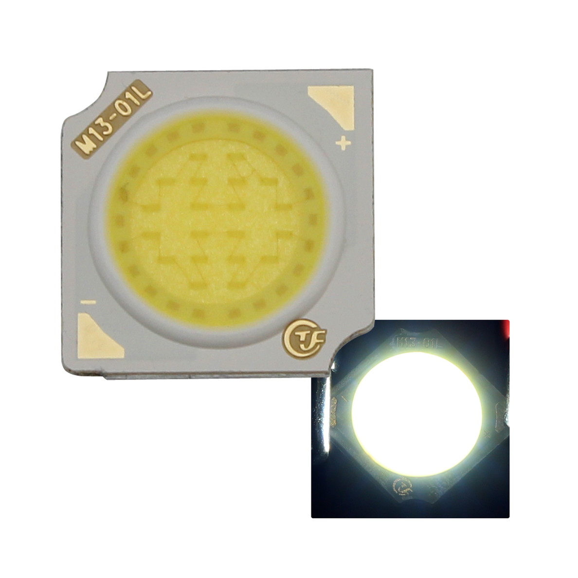 【楽天市場】COB 1313 10W LEDモジュール 白色 30-34V 320mA 6000-6500K 110-120lm 80Ra ...