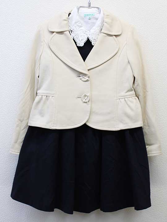 【楽天市場】【新規値下げ!】 トッカ/TOCCA 120cm アンサンブル3点セット ベージュ＆紺＆白 フォーマル 卒園式 入学式 結婚式 発表会 謝恩会 冠婚葬祭【中古】子供服 キッズ ...