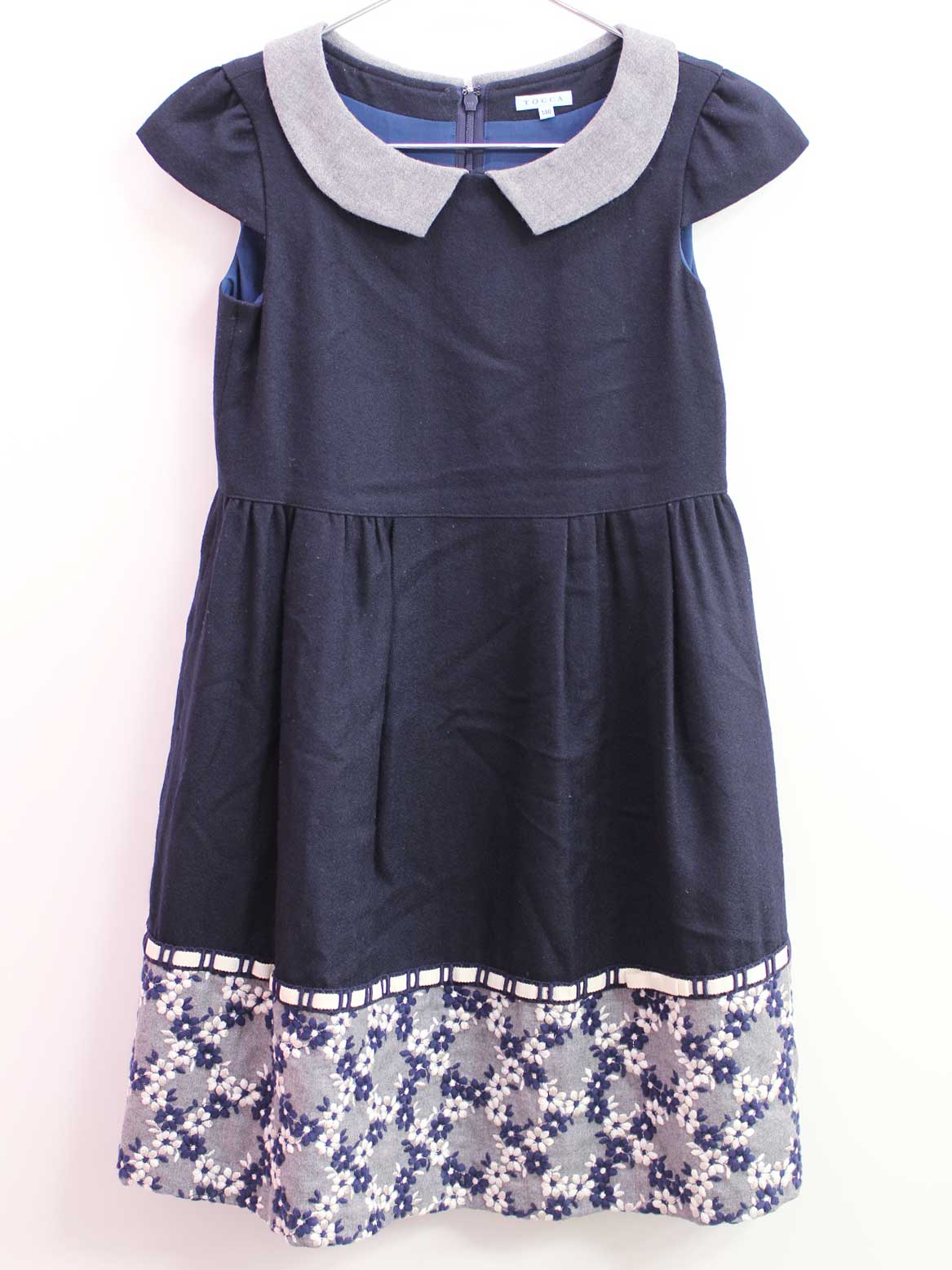 【楽天市場】 トッカ/TOCCA BAMBINI 140cm 半袖ワンピース 濃紺×グレー フォーマル 卒業式 結婚式 冠婚葬祭 発表会 謝恩会【中古】子供服 キッズ kids ジュニア ...