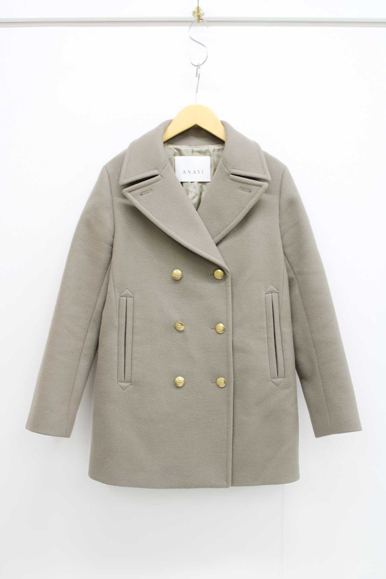 【楽天市場】【Rakuten Fashion THE SALE】 ANAYI/アナイ 2021年製/スーパー140 リバーメルトンコート グレージュ レディース 38【中古】冬 otr ...