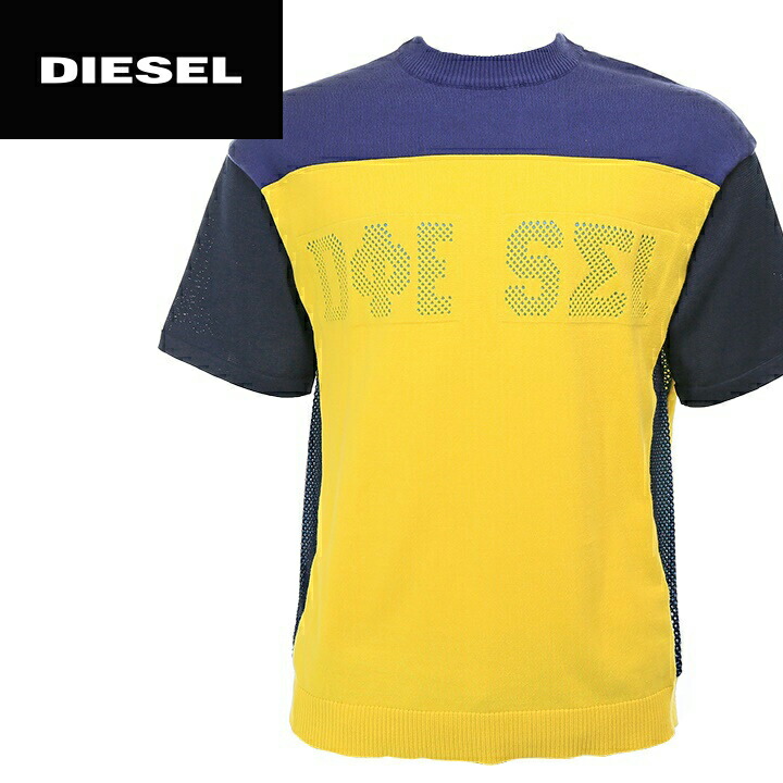【楽天市場】 Diesel ディーゼル メンズ クルーネック 透かし編み コットンニット 半袖 ニットセーター【k Maty】【サイズm・l