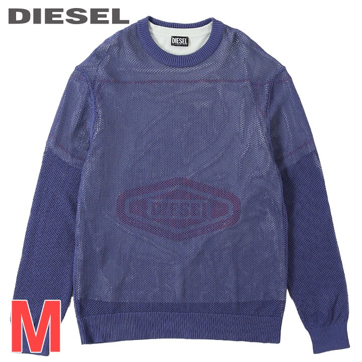 【楽天市場】【30 Offクーポンあり】 Diesel ディーゼル メンズ 長袖メッシュニットレイヤード クルーネック 半袖tシャツ カットソー【k Roseville】【サイズm】【ネイビー