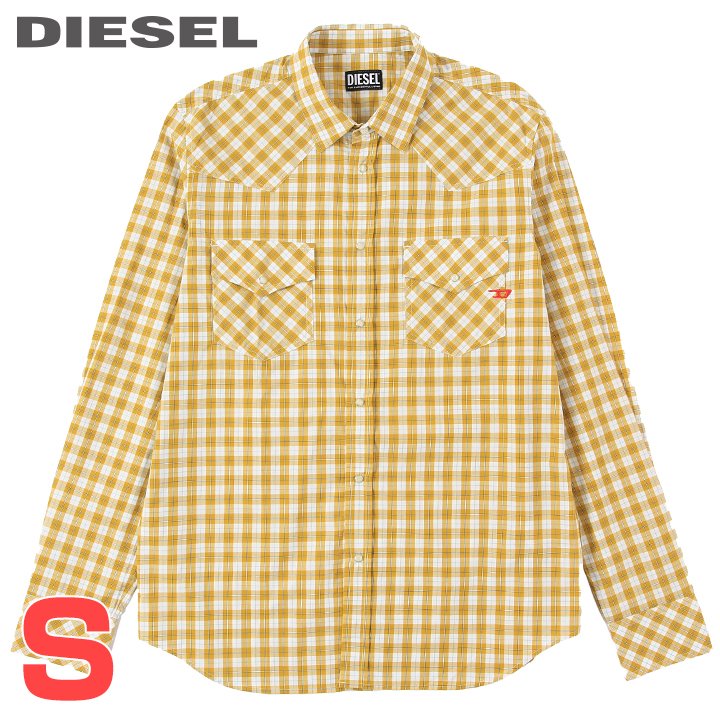 【楽天市場】 Diesel ディーゼル メンズ チェック柄 ワンポイントロゴ刺繍 長袖ウエスタンシャツ【s East Long Cl】【サイズ
