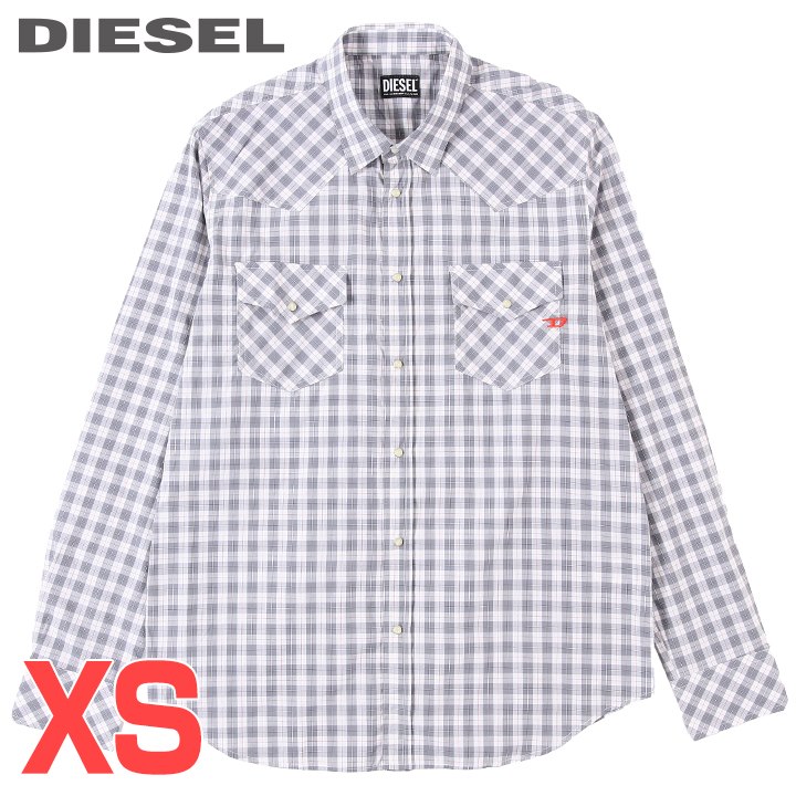 【楽天市場】 Diesel ディーゼル メンズ チェック柄 ワンポイントロゴ刺繍 長袖ウエスタンシャツ【s East Long Cl】【サイズ