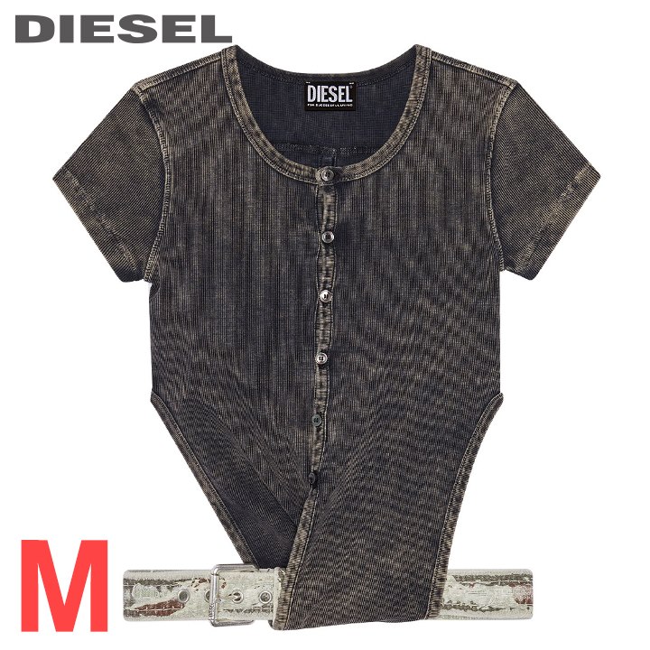 【楽天市場】【30 Offクーポンあり】★diesel ディーゼル レディース★ベルト付き バックオープン ヴィンテージ加工 ストレッチ 半袖リブカットソー【t Holdy】【サイズm