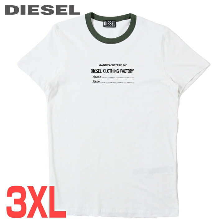 【楽天市場】【30%OFFクーポンあり】 DIESEL ディーゼル メンズ プリント クルーネック スリムフィット 半袖Tシャツ カットソー【T-DIEGOR-C3】【サイズ3XL】【ホワイト ...