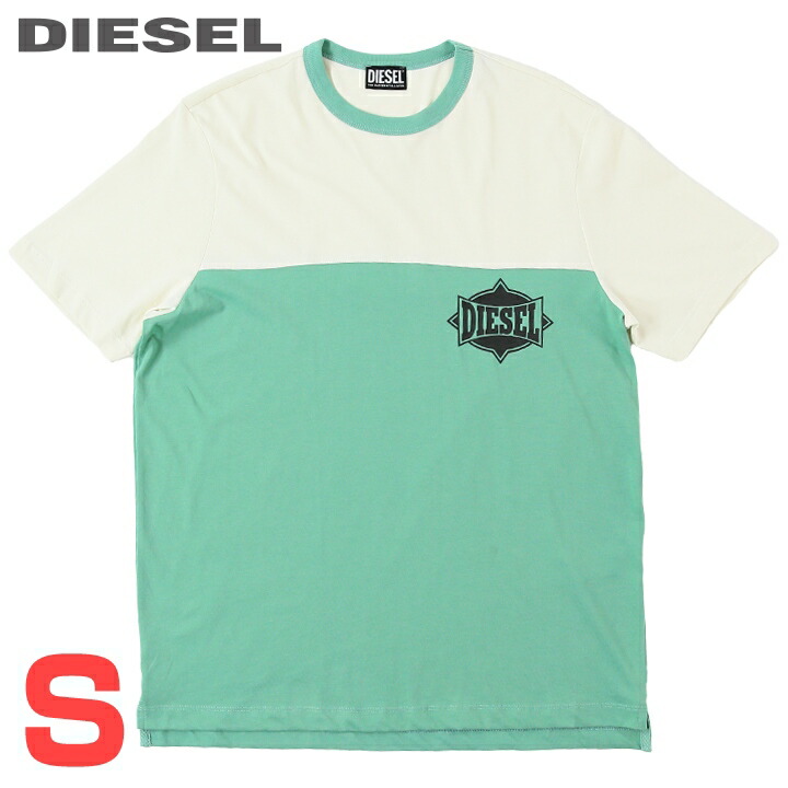 【楽天市場】 Diesel ディーゼル メンズ カラー切替 ロゴプリント 半袖tシャツ カットソー【t Just Yoke】【サイズs】【メロングリーン】die M T F4 4ae