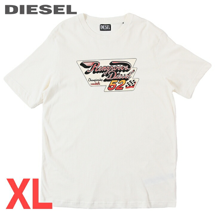 【楽天市場】 Diesel ディーゼル メンズ グラフィックプリント コットン クルーネック 半袖tシャツ カットソー【t Just C15】【サイズxl】【ホワイト】die M T F4