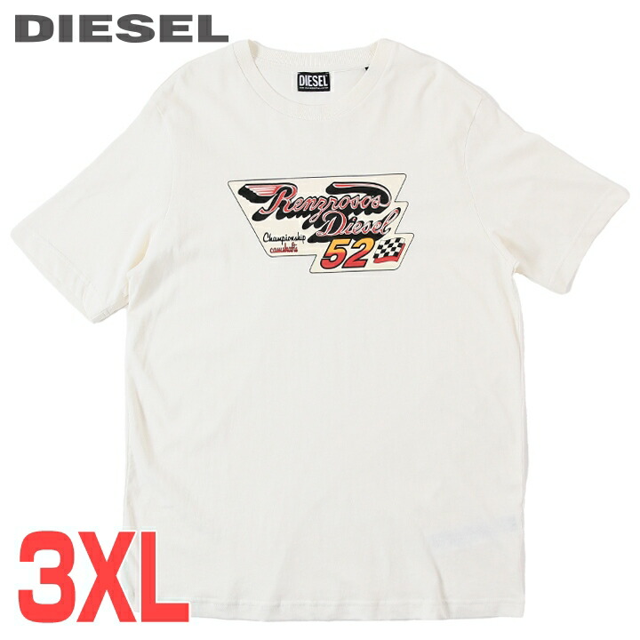 【楽天市場】 DIESEL ディーゼル メンズ グラフィックプリント コットン クルーネック 半袖Tシャツ カットソー【T-JUST-C15】【サイズ3XL】【ホワイト】die-m-t-f4 ...