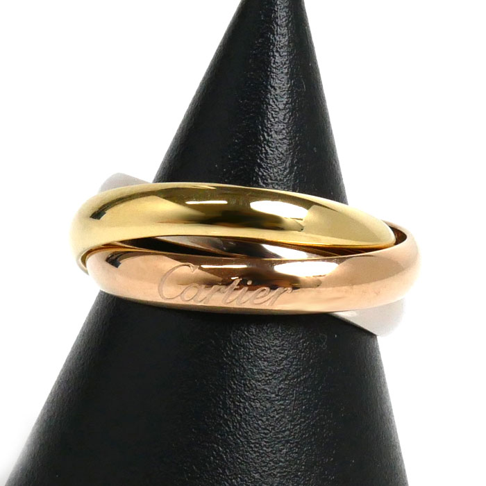 【楽天市場】CARTIER カルティエ K18YG イエローゴールド K18WG ホワイトゴールド K18PG クラシックMM トリニティ リング・指輪 B4234254 13.5号 54 8 ...