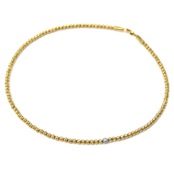 【楽天市場】SJX K18YG イエローゴールド Pt950プラチナ ゴールド グリッター ネックレス 5ZN0024 ダイヤモンド0.04ct 15.5g 45cm ユニセックス【中古 ...