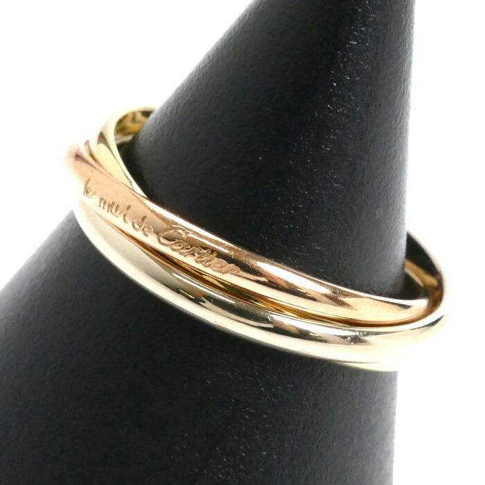 【楽天市場】CARTIER カルティエ K18PG ピンクゴールド K18YG イエローゴールド K18WG トリニティ XS リング・指輪 15号 55 3.8g レディース【中古】：古恵良質店