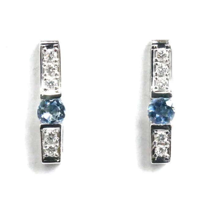 【楽天市場】SEIKO セイコー K18/K14WG ホワイトゴールド ピアス アクアマリン0.10ct ダイヤモンド0.05ct 1.8g レディース【中古】：古恵良質店