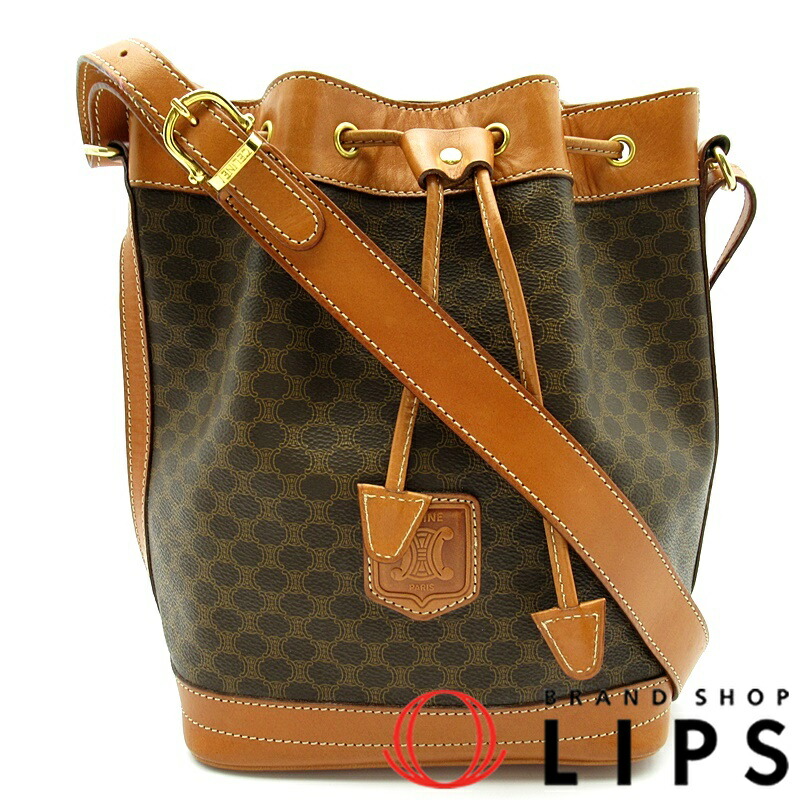 【楽天市場】セリーヌ 巾着ショルダーバッグ PVC/レザー レディースショルダーバッグ ブラウン【中古】：ブランドショップ・リップス