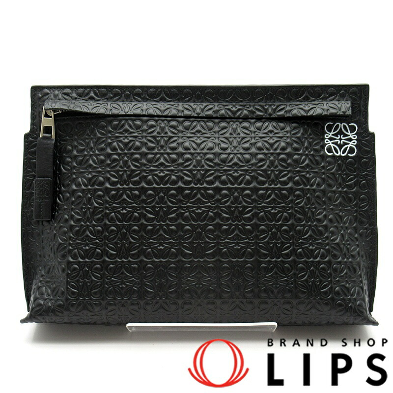 【楽天市場】ロエベ Tポーチ リピート クラッチバッグ 107.55.K05 カーフ レディースクラッチバッグ ブラック【中古】：ブランド ...