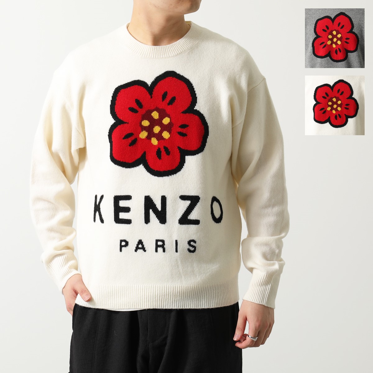 【楽天市場】KENZO ケンゾー ニット BOKE FLOWER FC65PU3453LD メンズ メリノウール クルーネック セーター フラワー ロゴ カラー2色：インポートセレクトmusee