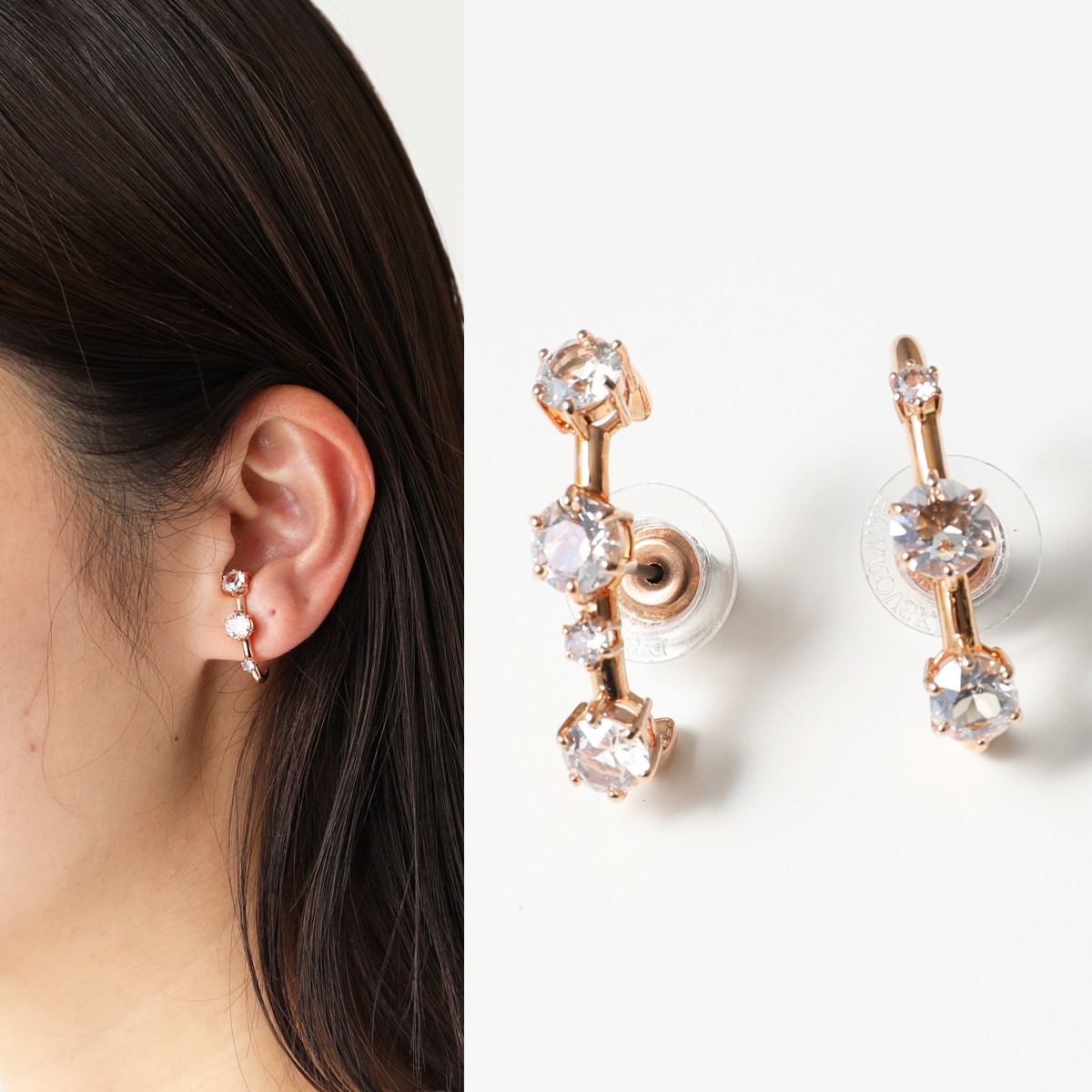 【楽天市場】SWAROVSKI スワロフスキー ピアス Constella 5620130 レディース イヤーカフ イヤカフ アシンメトリー ...