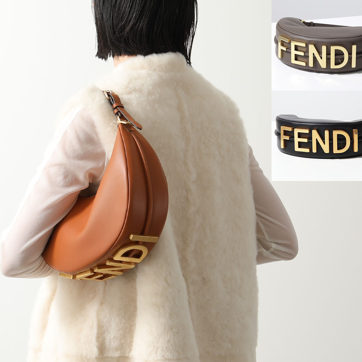 【楽天市場】FENDI フェンディ ハンドバッグ GRAPHY SMALL グラフィ スモール 8BR798 A5DY レディース レザー ...