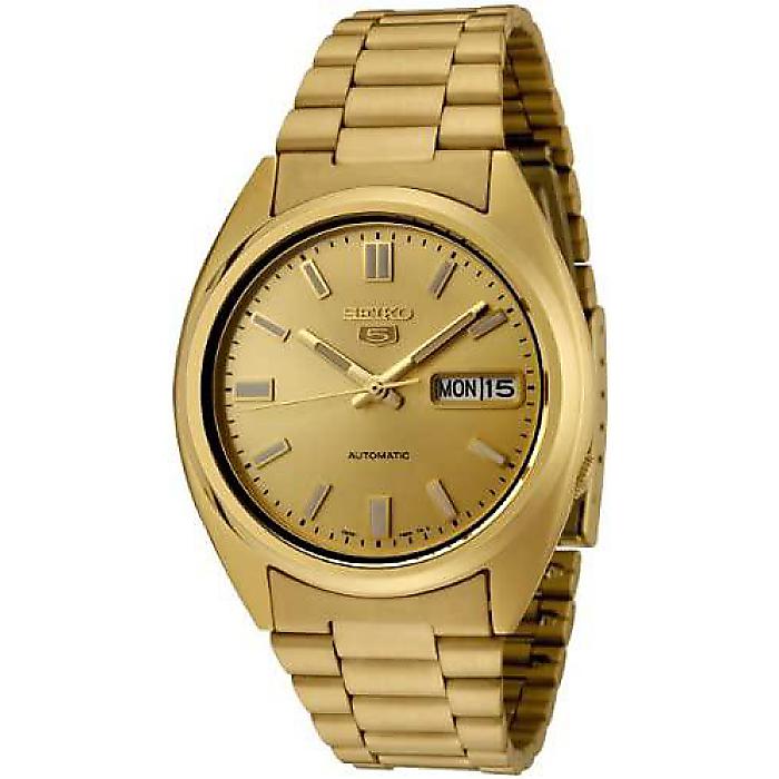 【楽天市場】SEIKO(セイコー) Men's SNXS80K 5 Automatic Gold Dial Gold-Tone ...