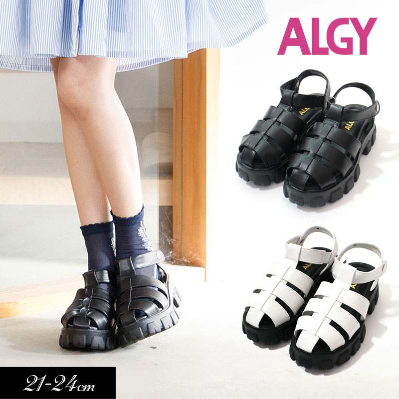 【楽天市場】SALE＜40％OFF＞2024夏t【ALGY/アルジー】ボリュームソール グルカ サンダル≪22cm 22.5cm 23cm 23.5cm 24cm≫靴 サンダル 女の子 キッズ ...