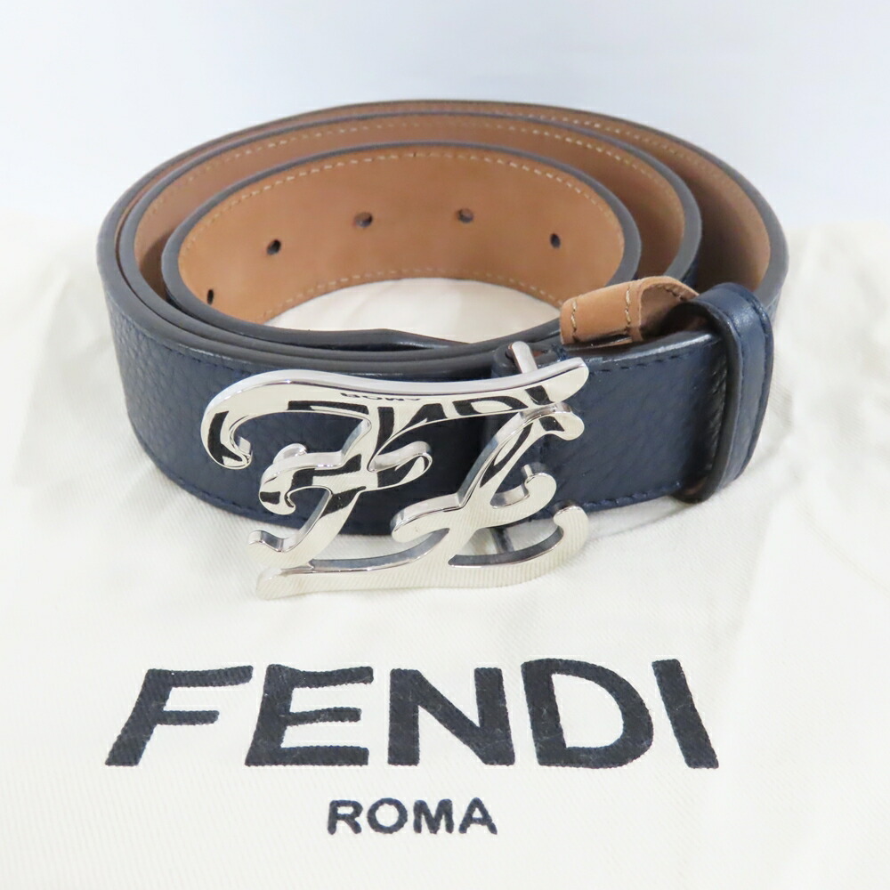 【楽天市場】フェンディ ベルト カリグラフィー ロゴバックル ネイビー メンズ FENDI 美品【質みなみ・高砂店】【質屋】 FENDI ...