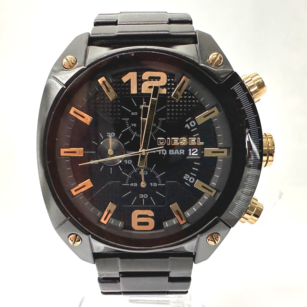 【楽天市場】ディーゼル 腕時計 オーバーフロー DZ-4504 ブラック/ゴールド ブラック文字盤【質みなみ・二又瀬店】【質屋】 DIESEL ...