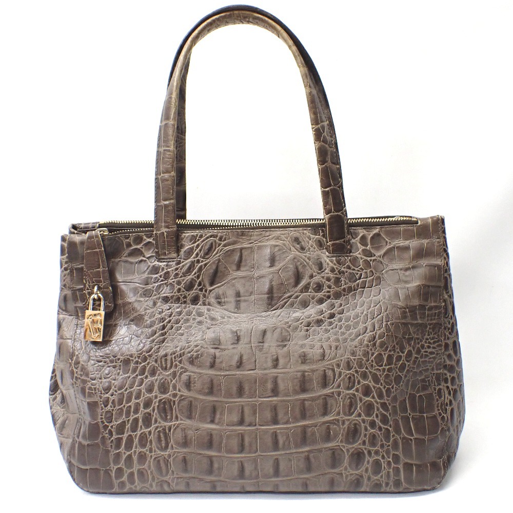 【楽天市場】フルラ トートバッグ クロコ型押し ベージュブラウン系【質みなみ・二又瀬店】【質屋】 Furla 【中古】 Ft617681：質みなみ