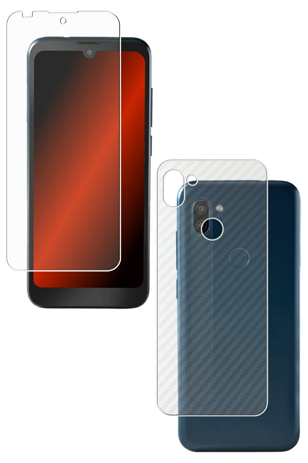 【楽天市場】【2枚組(画面+背面)】Orbic FUN+ 4G 用 AR/マット ハイブリッド 高機能 反射低減 保護フィルム ＋ カーボン調 ...