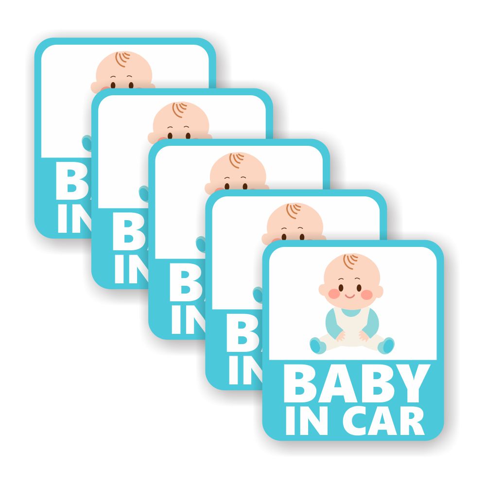 【楽天市場】[5枚セット][ BABY IN CAR ] 車 サイン シール ステッカー ユポ素材 95mm x 105mm 厚み0.08mm ...