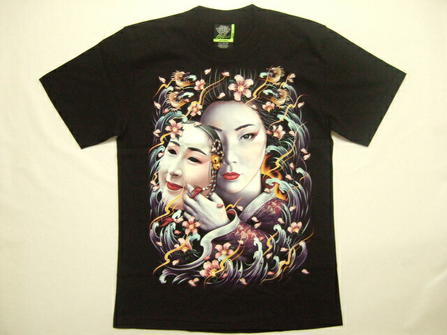 【楽天市場】横浜 横浜最新 舞子とお面♪魅惑のTシャツ 夜光仕上げ サイズ L Maiko Mask 前後別柄 送料無料23：マイカントリー楽天市場店