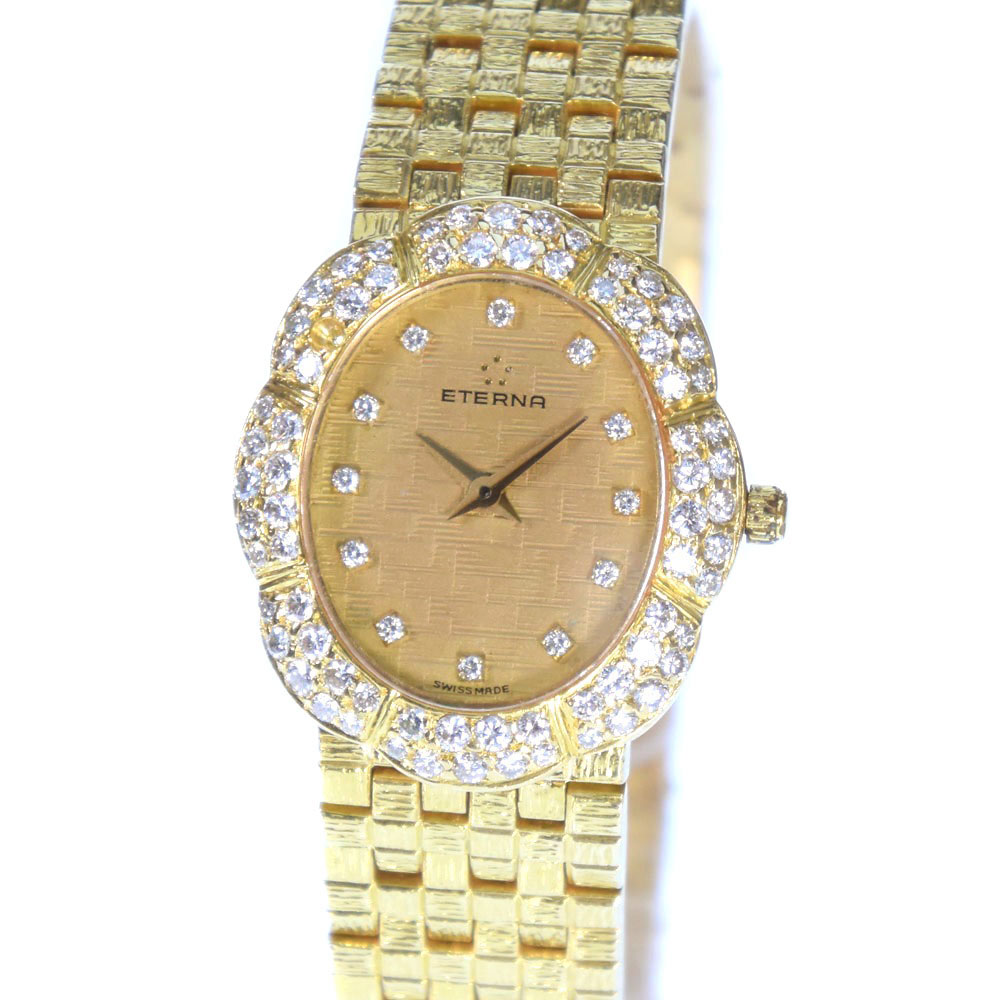 【楽天市場】エテルナ Eterna ダイヤベゼル 腕時計 K18イエローゴールド クオーツ ゴールド文字盤 Diamond Bezel ...