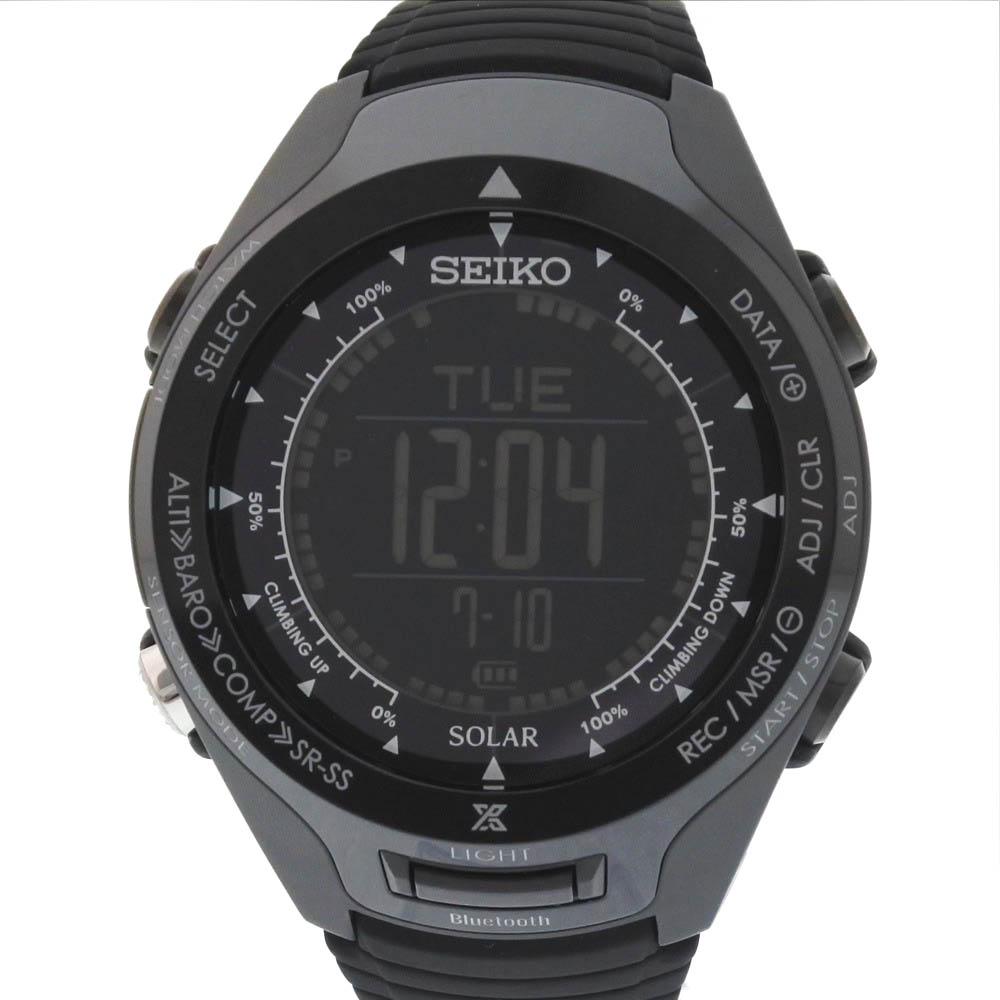 【楽天市場】セイコー SEIKO プロスペックス 腕時計 S830-00A0 アルピニスト SBEL005 ステンレススチール×ラバー ブラック ソーラー電波時計 デジタル表示 黒文字盤 ...