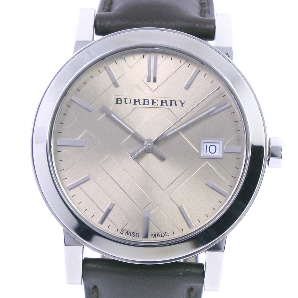 【楽天市場】【BURBERRY】バーバリー BU9011 ステンレススチール×レザー クオーツ メンズ シャンパンゴールド文字盤 腕時計【中古 ...