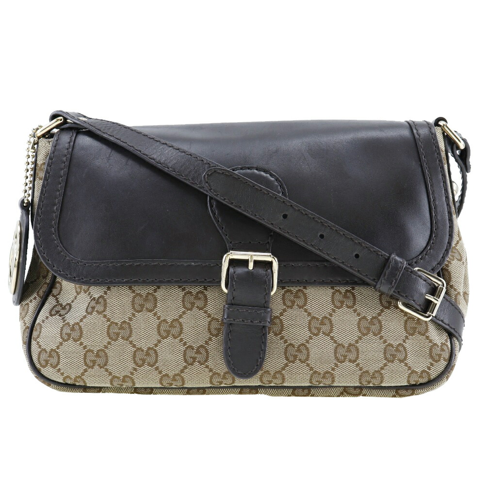 【楽天市場】グッチ GUCCI インターロッキングG ショルダーバッグ スーキー 308452 GGキャンバス×カーフ イタリア製 茶 斜め掛け A5 マグネットタイプ ...