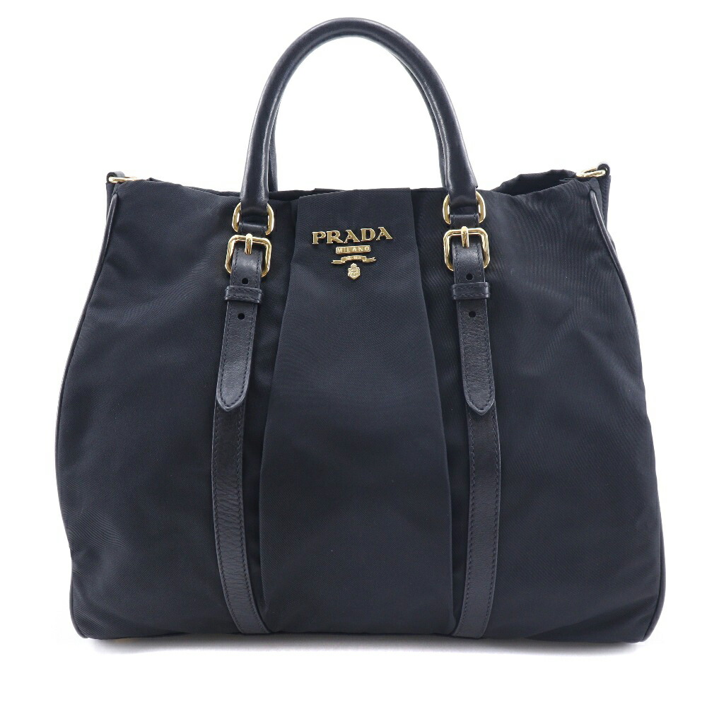 【楽天市場】プラダ PRADA トートバッグ BN1841 ナイロン×レザー イタリア製 黒 手提げ A5 マグネットタイプ レディース【中古】A-ランク：質にしきの【ブランド販売・買取】
