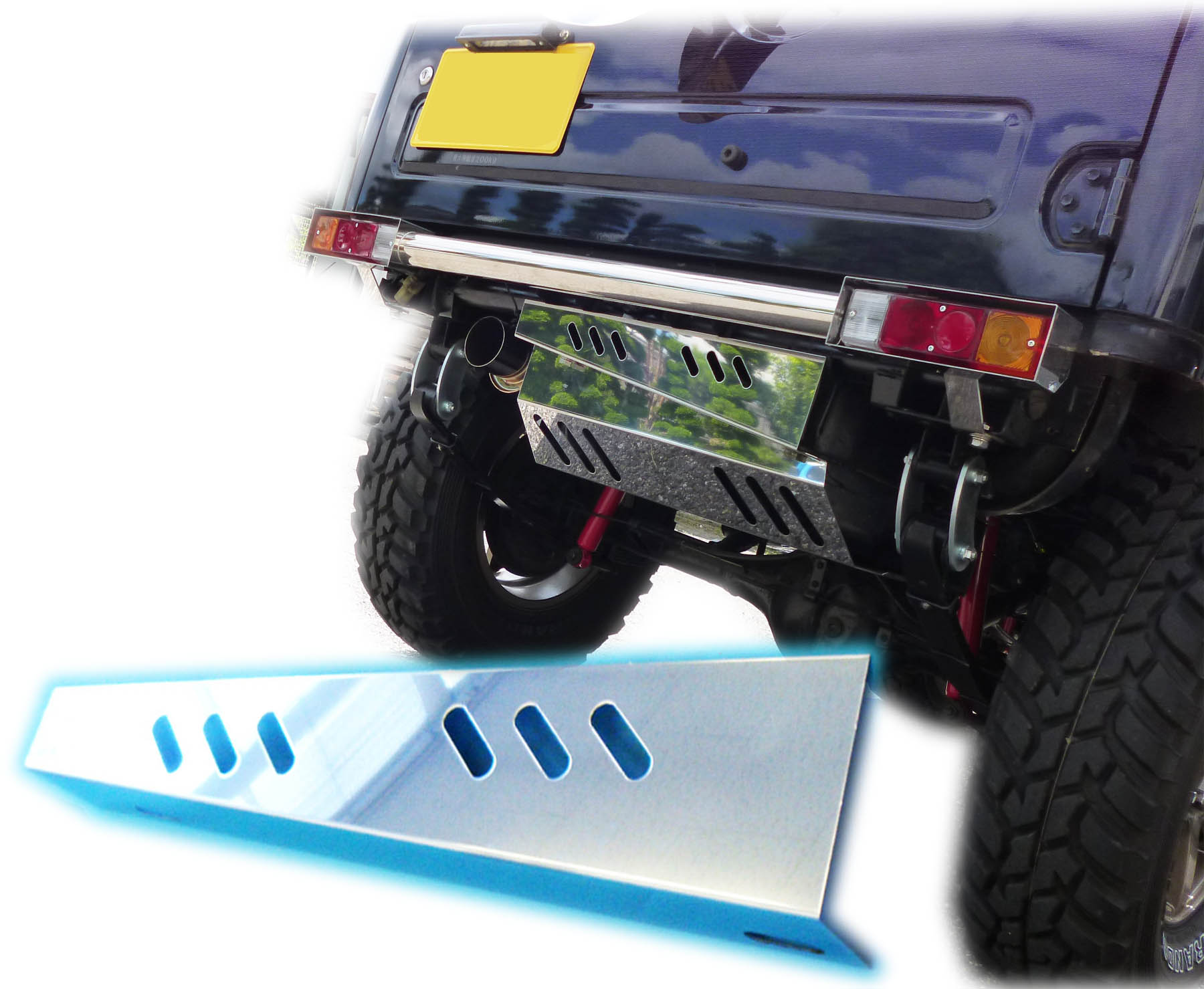 【楽天市場】ジムニー ja11 パーツ カスタム ジムニー用リア・ボロ隠しパネル【ステンレス製・スリット有り】適用車種： SJ30 JA71 JA11 JB31 JA12 JA22 jimny ...