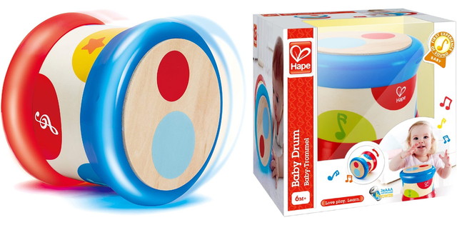 【楽天市場】【送料無料】 木のおもちゃ ベビードラム E0333A 対象年齢6ヵ月から：トイスタジアム1号店