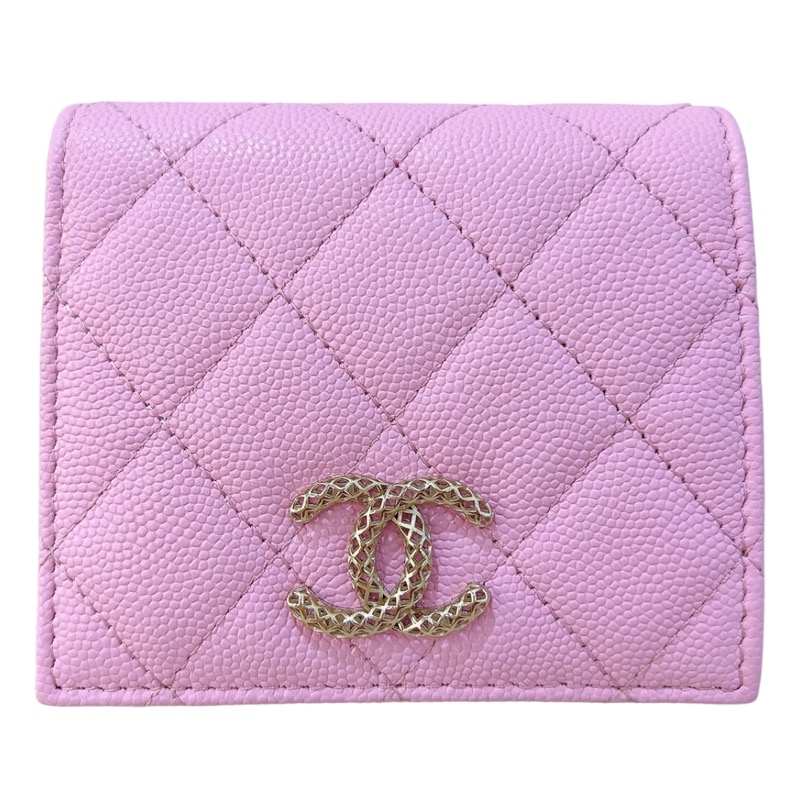 【楽天市場】シャネル CHANEL コンパクトウォレット AP3185 ピンク/ゴールド金具 キャビアスキン レディース 二つ折り財布【中古 ...