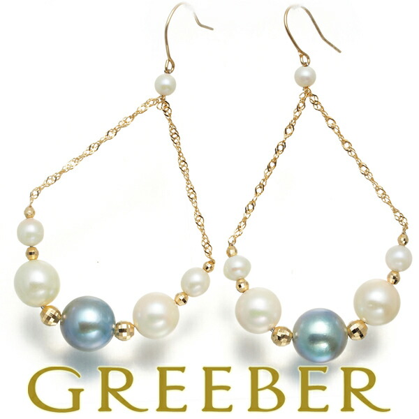 【楽天市場】パール 真珠 3.0-7.5mm フック ピアス K18YG Pierce 【中古】GENJ：グリーバー