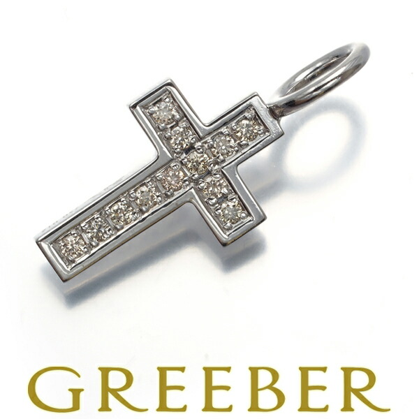 【楽天市場】SJX ペンダント トップ ダイヤ ダイヤモンド 0.12ct クロス K18WG 【中古】BLJ/GENJ：グリーバー