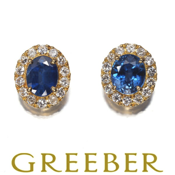 【楽天市場】サファイア 0.50/0.50ct ダイヤ ダイヤモンド 0.148ct/0.148ct クラシック ピアス K18YG ...