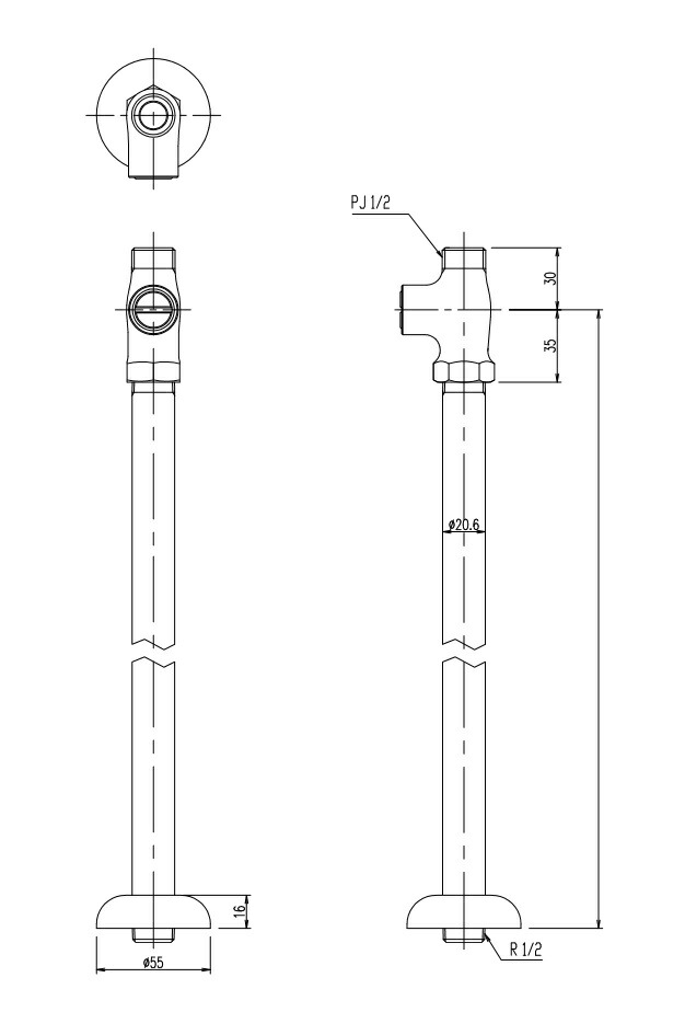 【楽天市場】★止水栓 床給水用 ストレート形 【LF-3SF(360)K-MB】 LIXIL INAX リクシル★：建材アウトレットRico