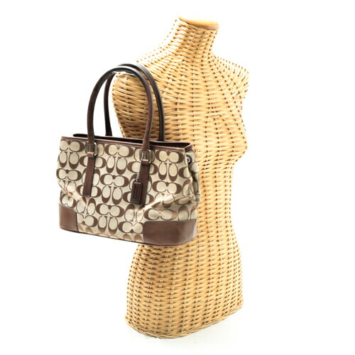 【楽天市場】コーチ COACH ハンドバッグ 6089 シグネチャー キャンバス レザー 肩掛け レディース 茶 ベージュ ブラウン 中古 ...