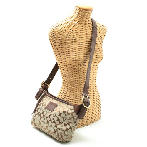 【楽天市場】コーチ COACH ショルダーバッグ 12594 シグネチャー レザー キャンバス 肩掛け 斜めかけ レディース 茶 ベージュ ...