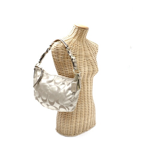 【楽天市場】コーチ COACH ショルダーバッグ 12675 シグネチャー レザー ナイロン サテン ワンショルダー レディース 茶 ブロンズ ...