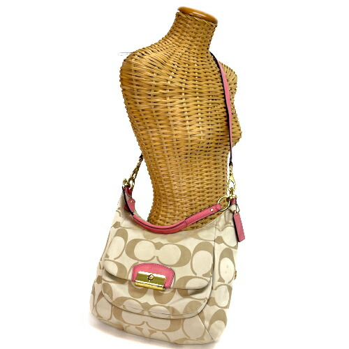 【楽天市場】バッグコーチ COACH ショルダーバッグ F22301 シグネチャー レザー キャンバス 2WAY 肩掛け 斜め掛け レディース ...