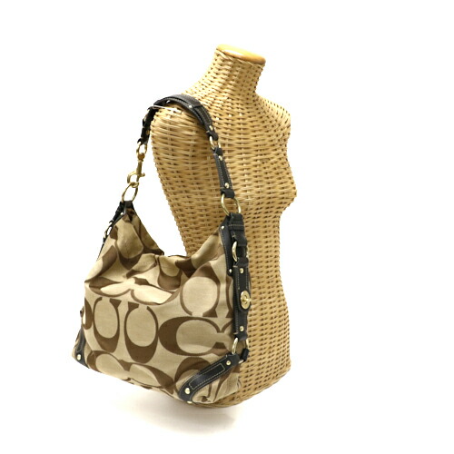 【楽天市場】コーチ COACH ショルダーバッグ キャンバス レザー シグネチャー 10620 ワンショルダー 肩掛け レディース ベージュ ...