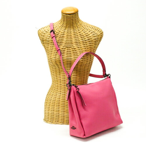 【楽天市場】コーチ COACH 2WAYバッグ レザー 93811 ハンドバッグ 肩掛け 斜め掛け レディース ピンク 美品 中古 ...