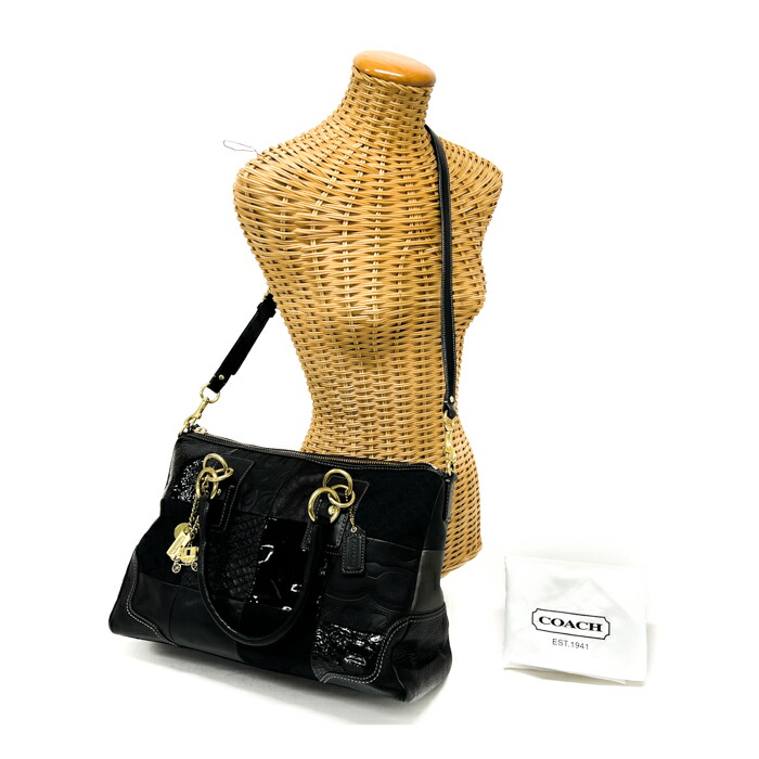 【楽天市場】コーチ COACH ハンドバッグ レザー キャンバス パテント シグネチャー パッチワーク 12479 トート レディース ...